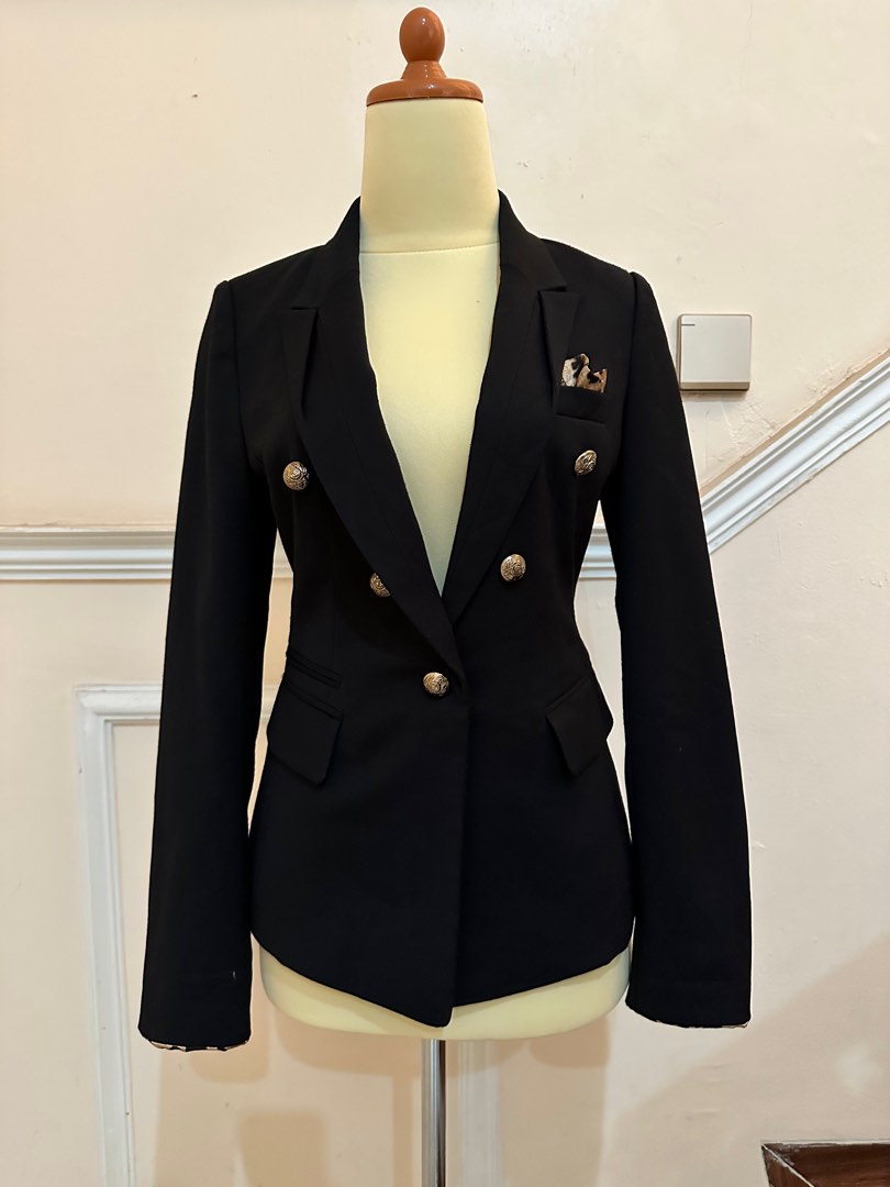 Blazer hitam Blazer kantor Premium, Fesyen Wanita, Pakaian Wanita, Baju ...