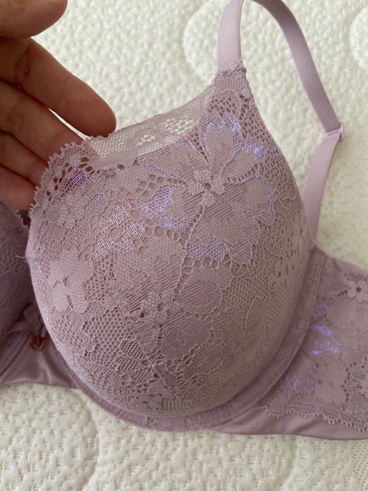 bn victoria's secrets lilac all over smooth lace perfect shape bra size b80, Women's Fashion ...