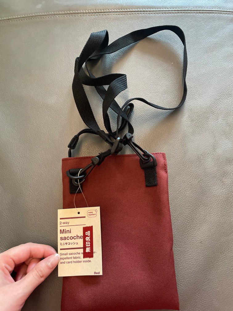 BNWT Muji 2-Way Mini Sacoche in Red, Women's Fashion, Bags & Wallets ...