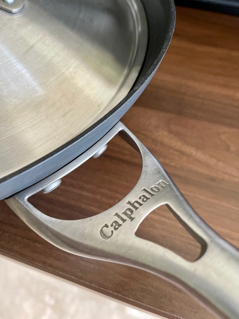 Calphalon Signature Hard-Anodized Nonstick 12-Inch Flat Bottom Wok with ...