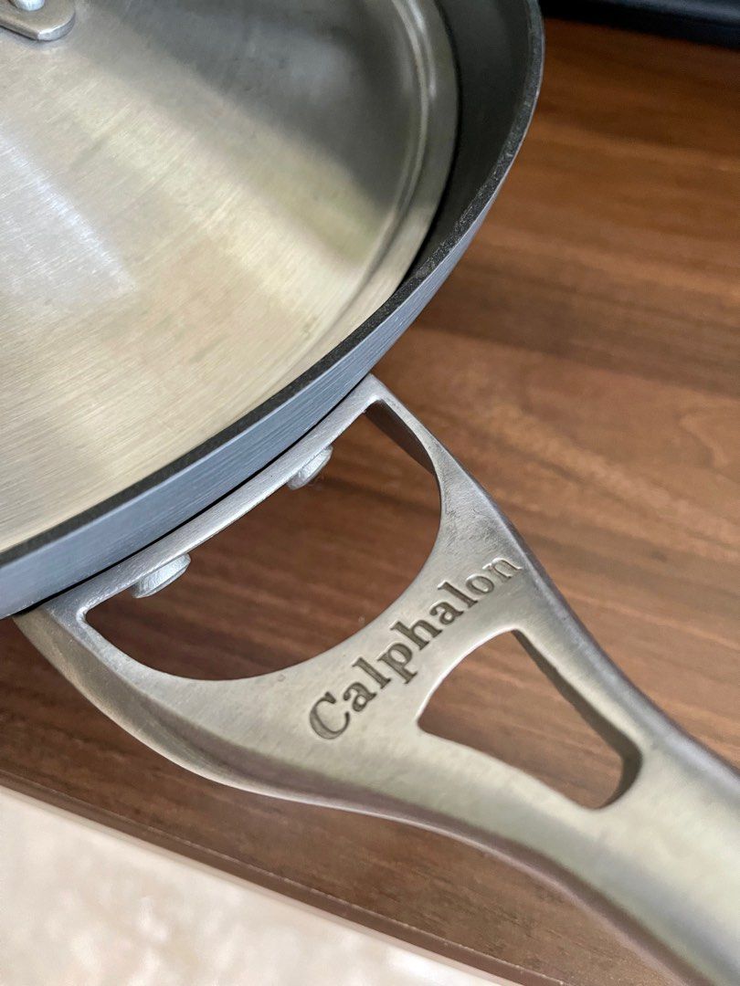 Calphalon Signature Hard-Anodized Nonstick 12-Inch Flat Bottom Wok with ...