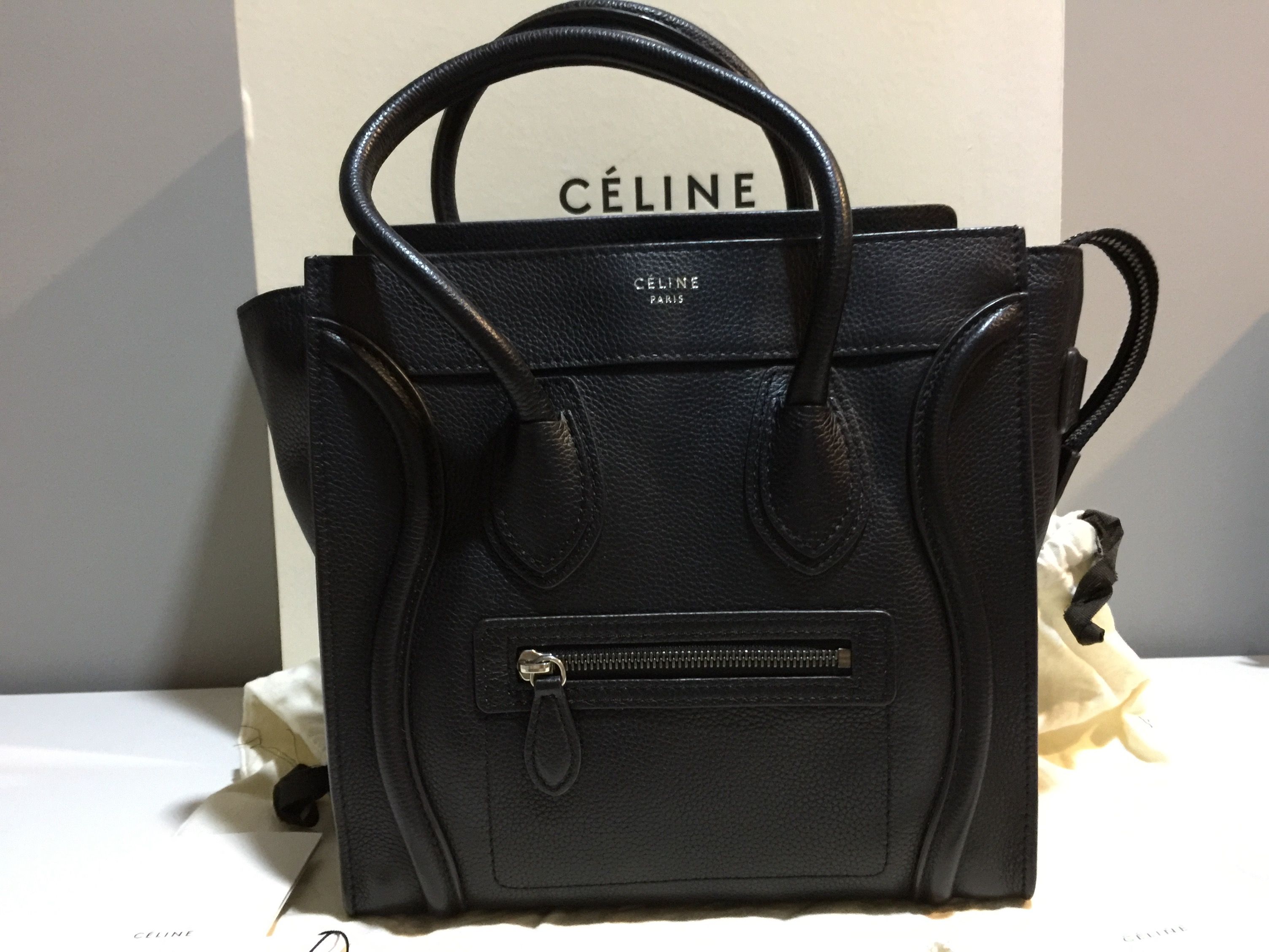 Celine Black Nano Luggage, Luxury, Bags & Wallets on Carousell