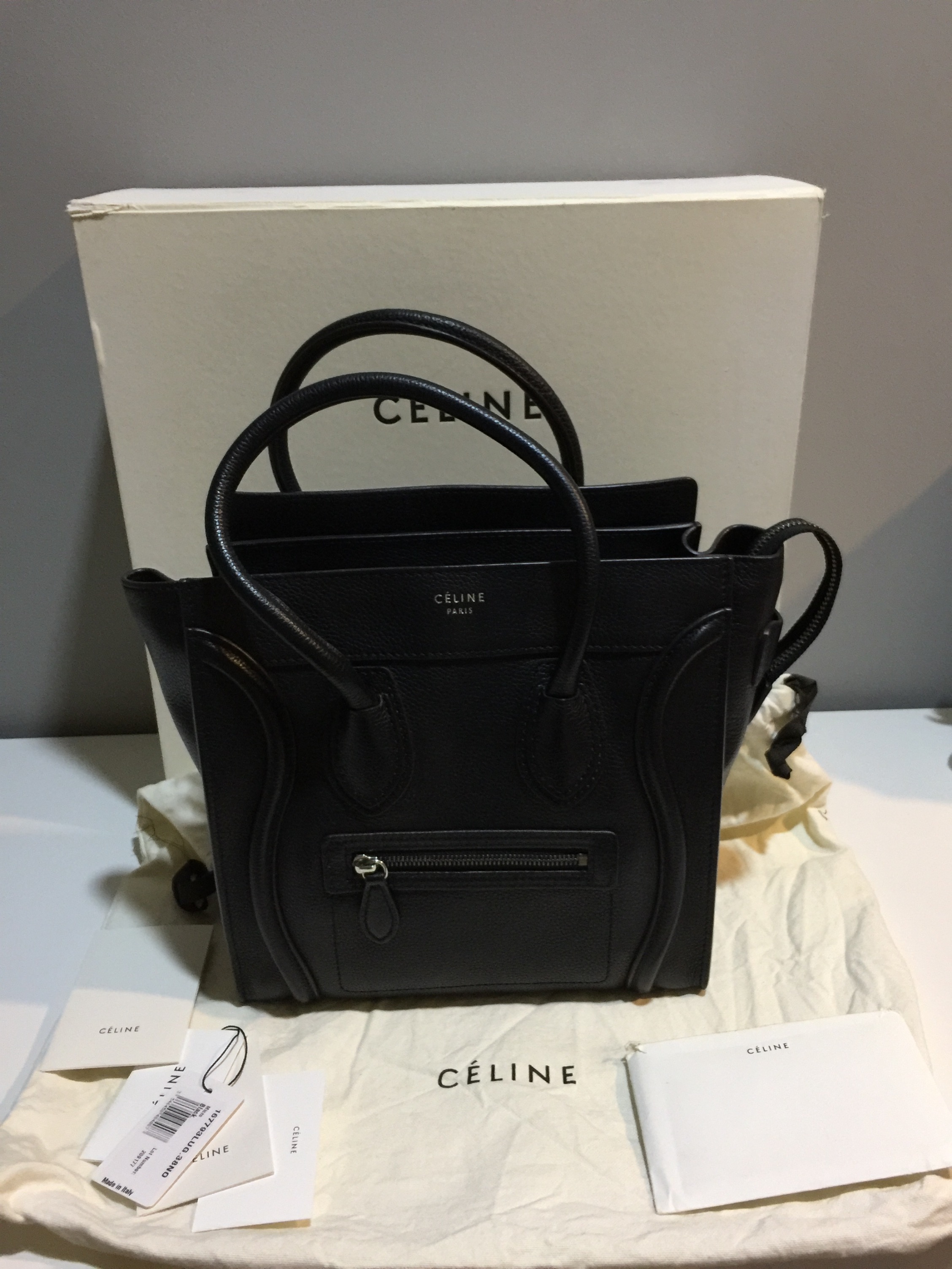 Celine Black Nano Luggage, Luxury, Bags & Wallets on Carousell