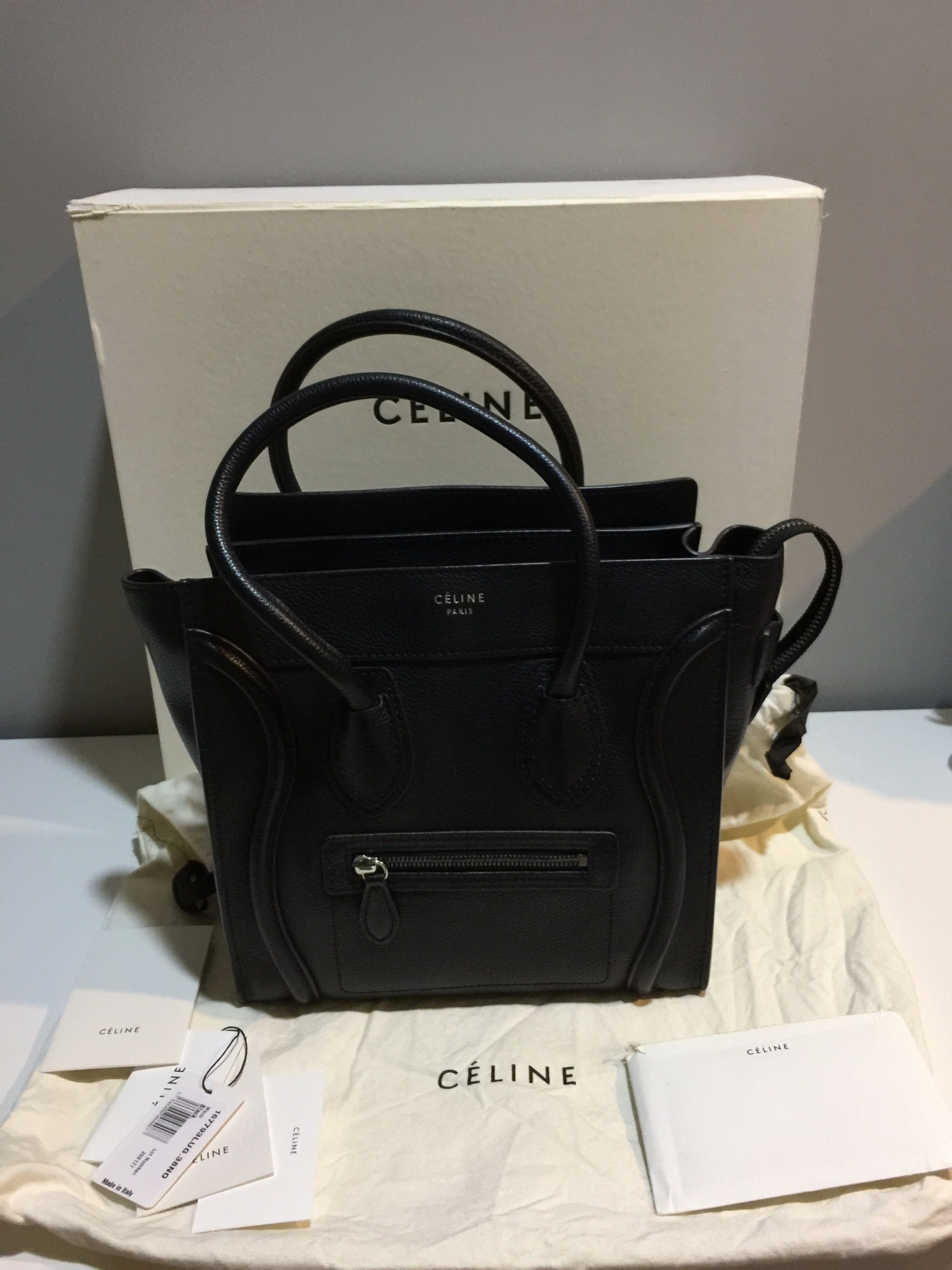 Celine Black Nano Luggage, Luxury, Bags & Wallets on Carousell