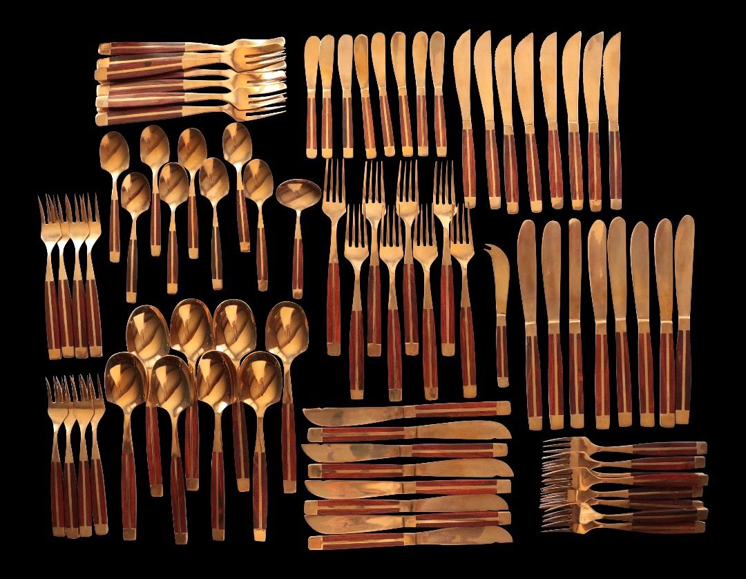 Classic 110-piece Thai Rosewood/Bronze Flatware Set - $100 OBO ...