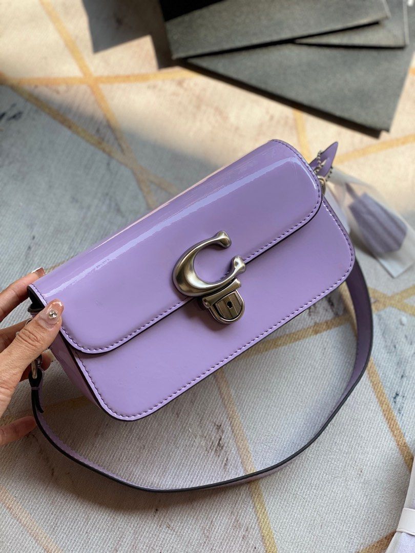 Coach Studio 20 Shoulder Bag Patent Finish in Lilac, Women's Fashion ...