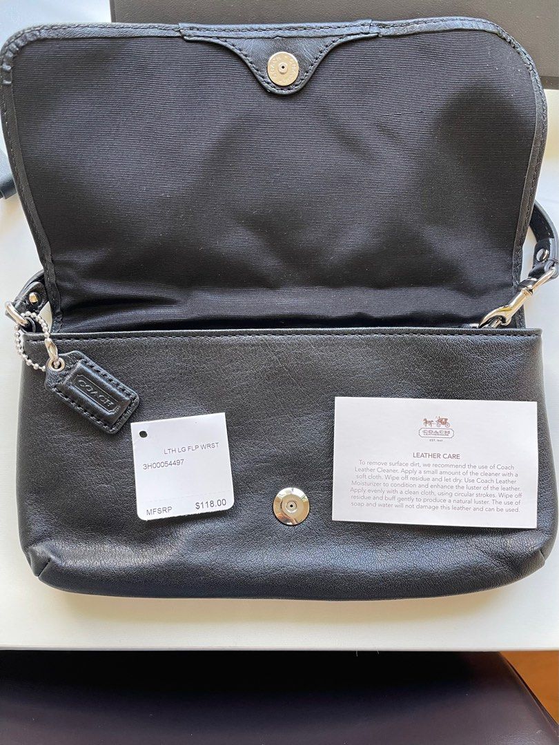 Coach wrist bag -leather, Luxury, Bags & Wallets on Carousell