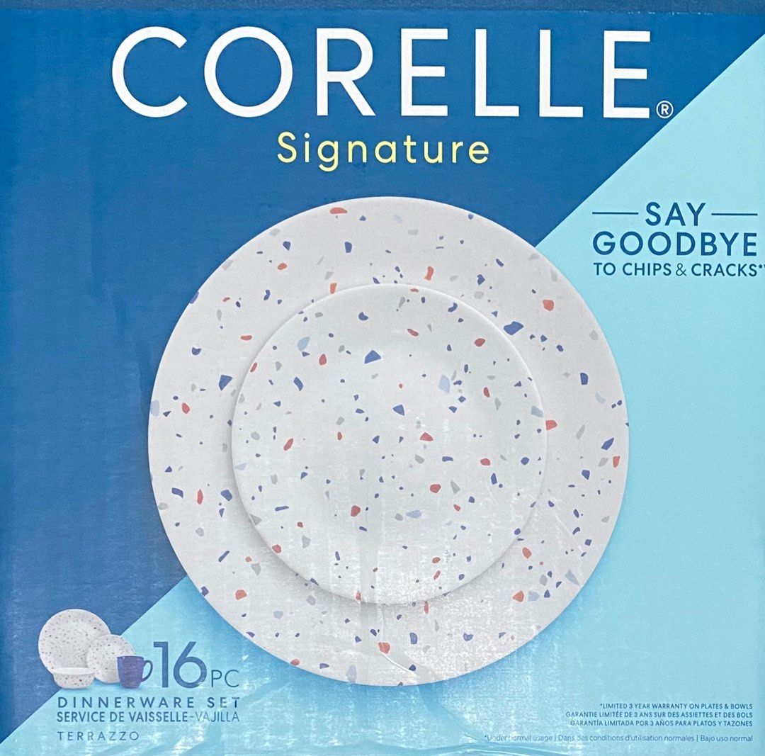 Corelle Signature 16-pc Dinnerware Set - Terrazzo, Furniture & Home ...