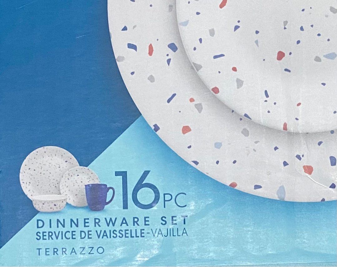 Corelle Signature 16-pc Dinnerware Set - Terrazzo, Furniture & Home ...