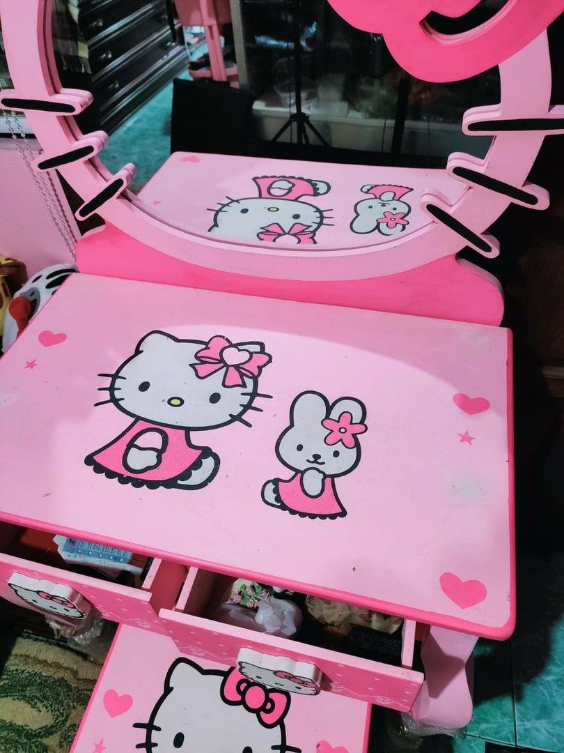 Customized hello kitty vanity dresser, Furniture & Home Living ...