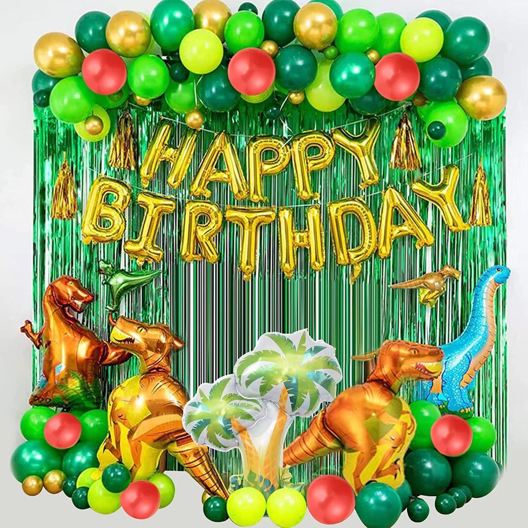 Dinosaur Birthday Decoration Set - 113 Pcs Dinosaur Birthday Party ...