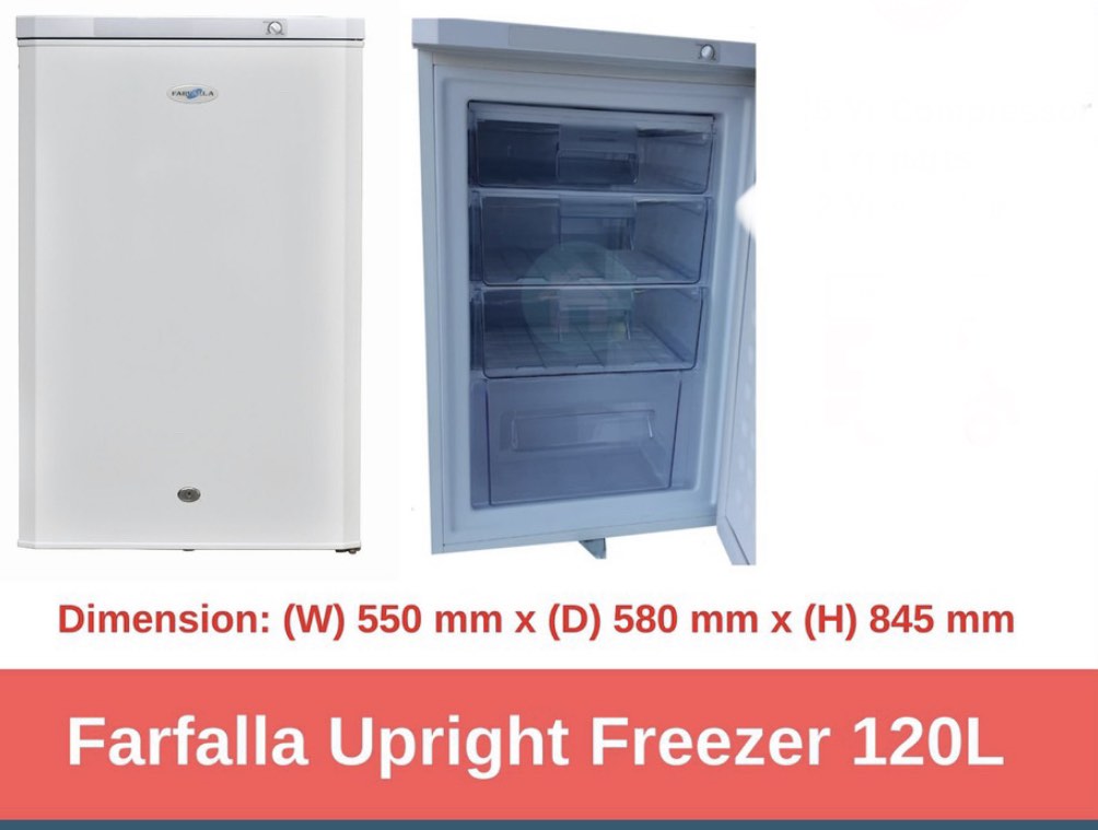 FARFALLA 120L Upright Freezer, TV & Home Appliances, Kitchen Appliances ...
