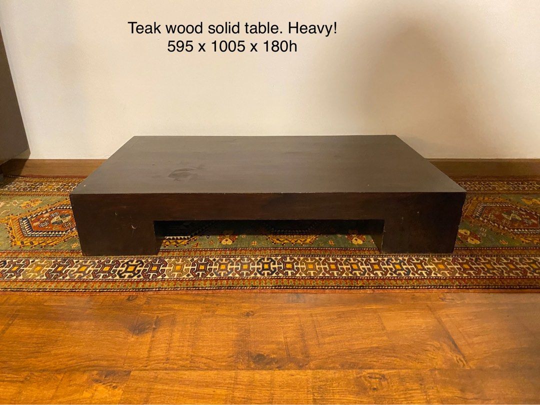 Floor table, Low teak wood, Furniture & Home Living, Furniture, Tables ...