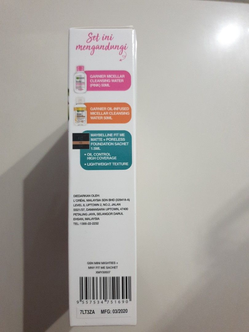 Garnier micellar water 50ml x2, Beauty & Personal Care, Face, Face Care on Carousell