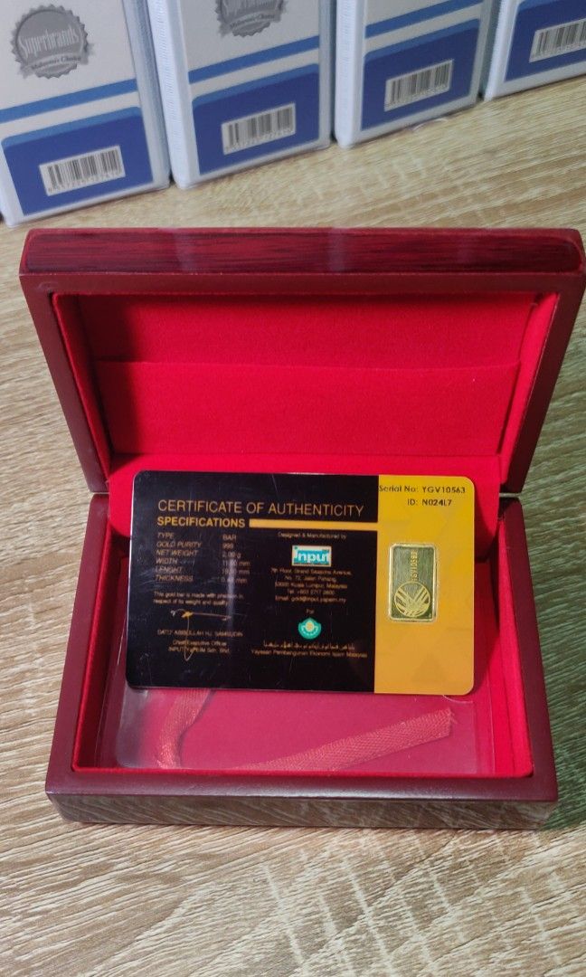 Gold Bar Emas Bar YAPEIM 2g 999 24K, Hobbies & Toys, Collectibles ...