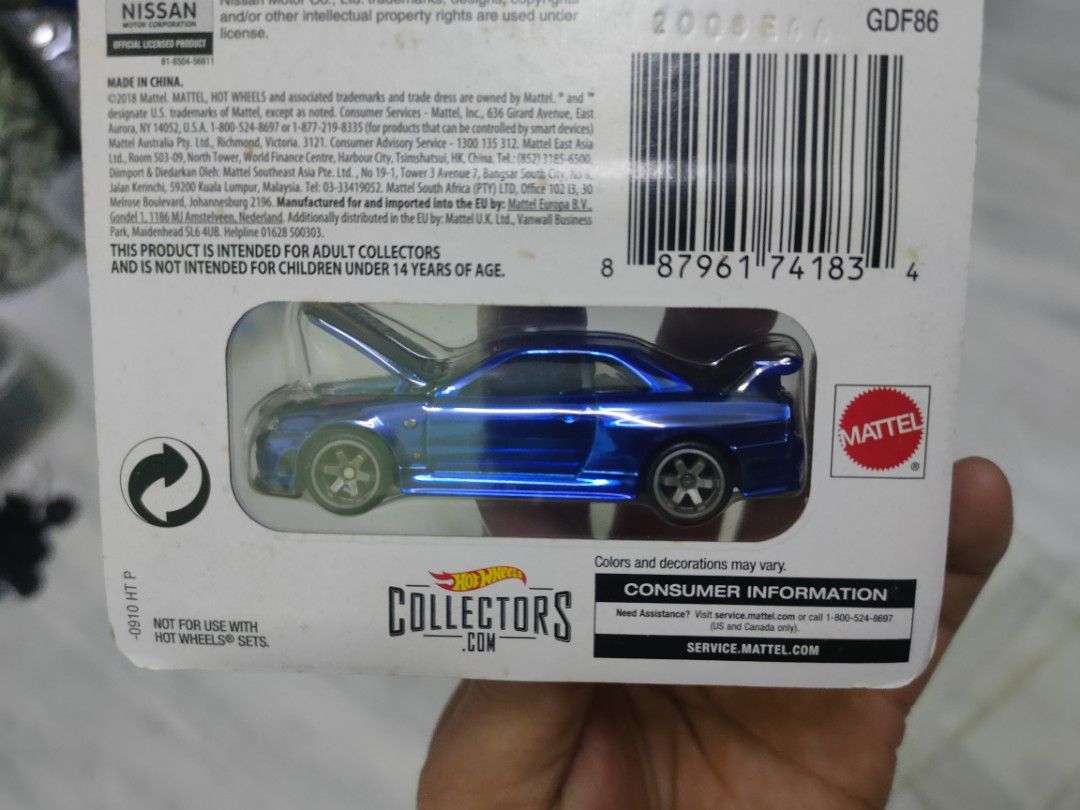 Hotwheels RLC Blue Nissan Skyline R34, Hobbies & Toys, Toys & Games on ...