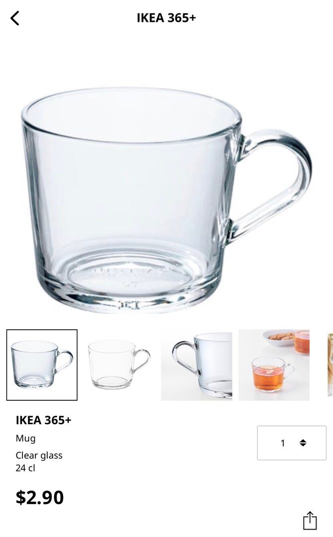 IKEA Glass Cups/Mugs, Furniture & Home Living, Kitchenware & Tableware ...