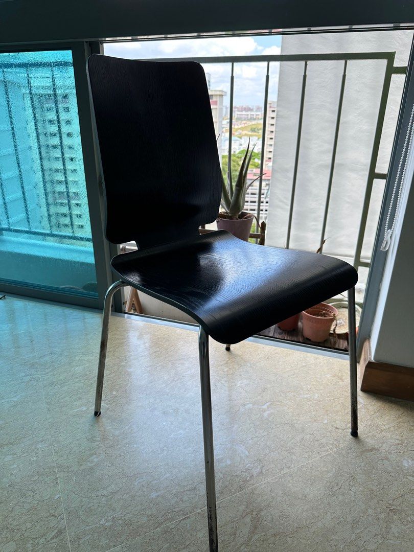 IKEA wood chair curve back, Furniture & Home Living, Furniture, Chairs ...
