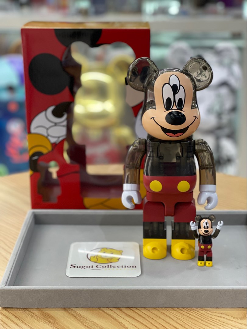 [In Stock] BE@RBRICK x Clot 3-Eyed Mickey Clear Black Ver. 100+400% ...