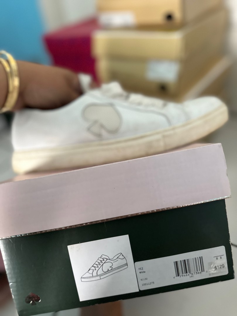 Kate Spade fez white s8, Men's Fashion, Footwear, Sneakers on Carousell