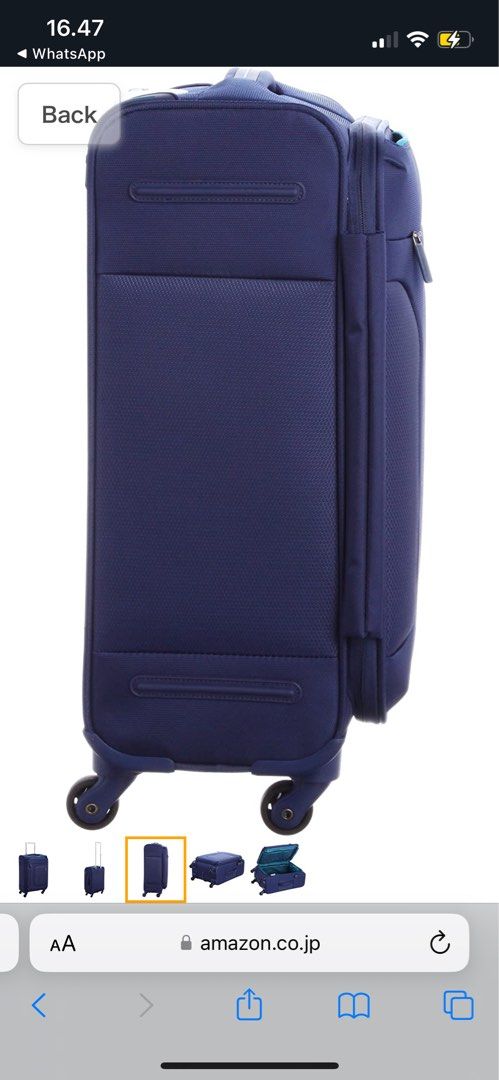 Koper SAMSONITE 20 inch navy blue, Barang Mewah, Tas & Dompet di Carousell