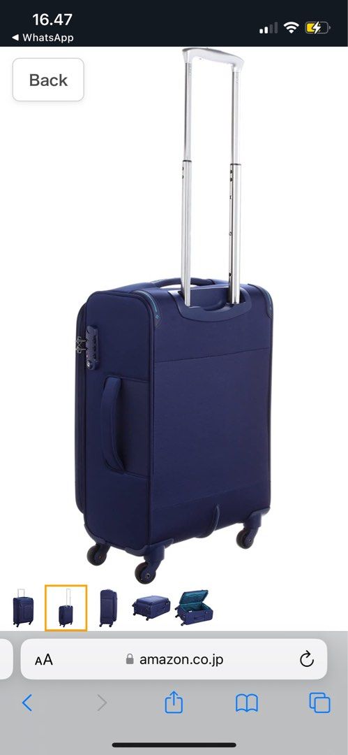 Koper SAMSONITE 20 inch navy blue, Barang Mewah, Tas & Dompet di Carousell