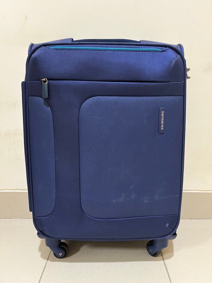Koper SAMSONITE 20 inch navy blue, Barang Mewah, Tas & Dompet di Carousell