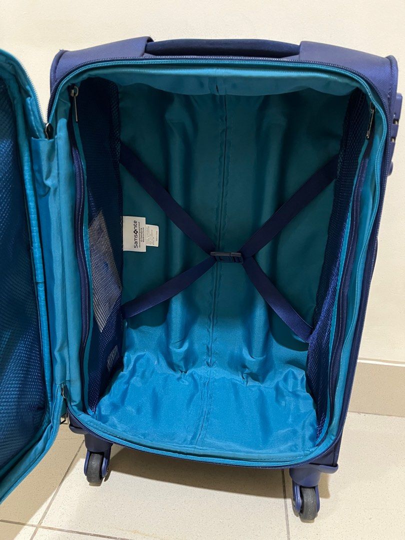 Koper SAMSONITE 20 inch navy blue, Barang Mewah, Tas & Dompet di Carousell