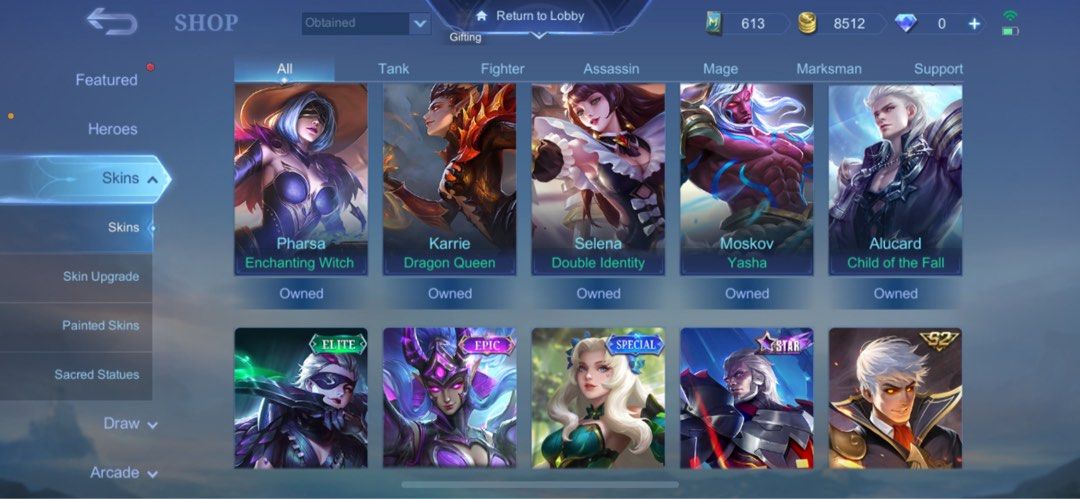 Lancelot Hero + YSS Collector mobile legends account, Video Gaming ...