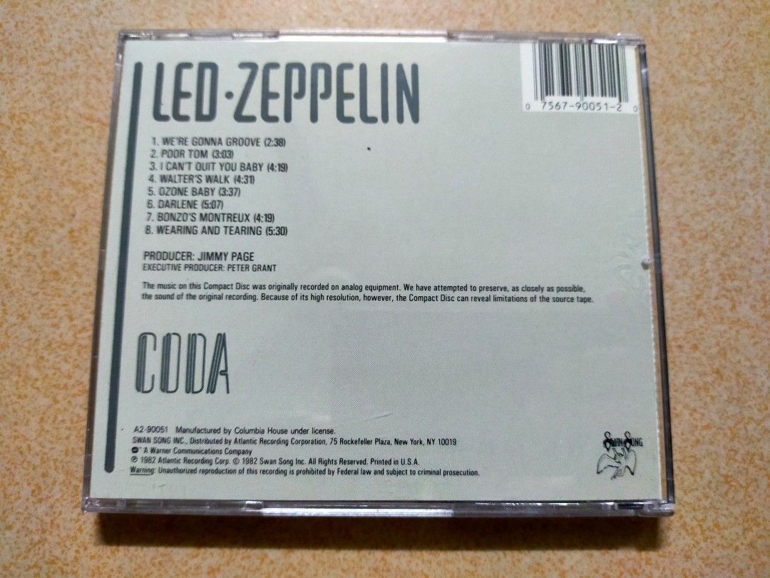 Led Zeppelin Coda Hobbies And Toys Music And Media Cds And Dvds On Carousell