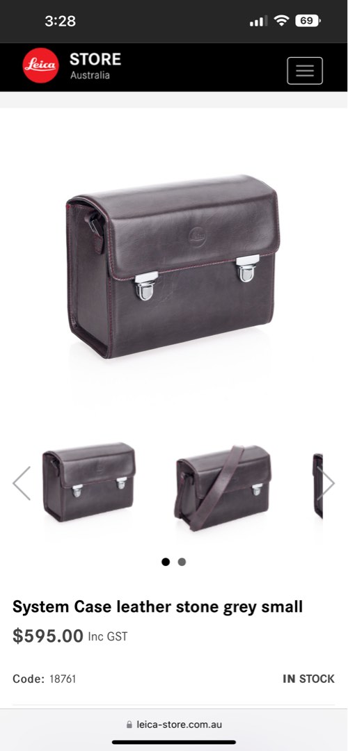 Leica system case leather stone grey small sling bag, Photography ...