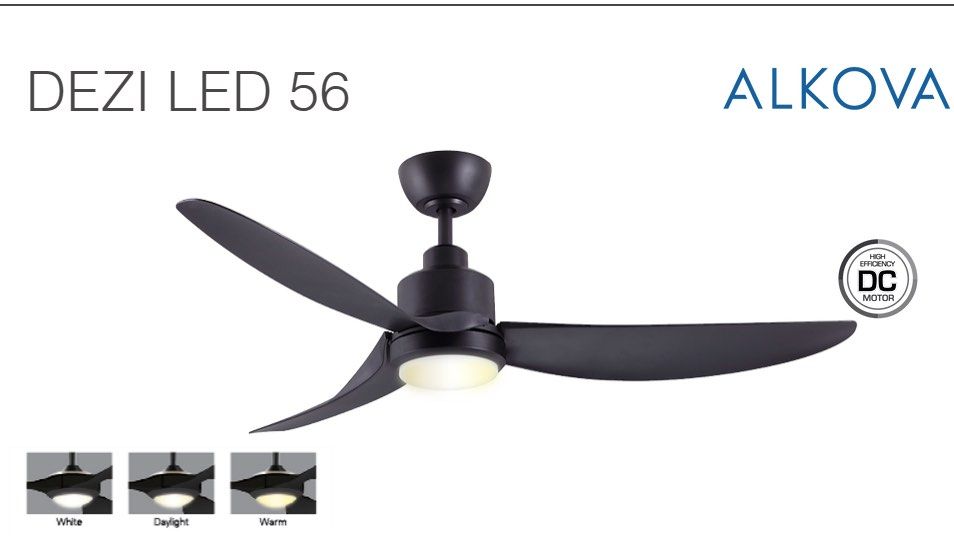 Lightly Used Alkova Dezi LED 56 Ceiling Fan with light and remote ...