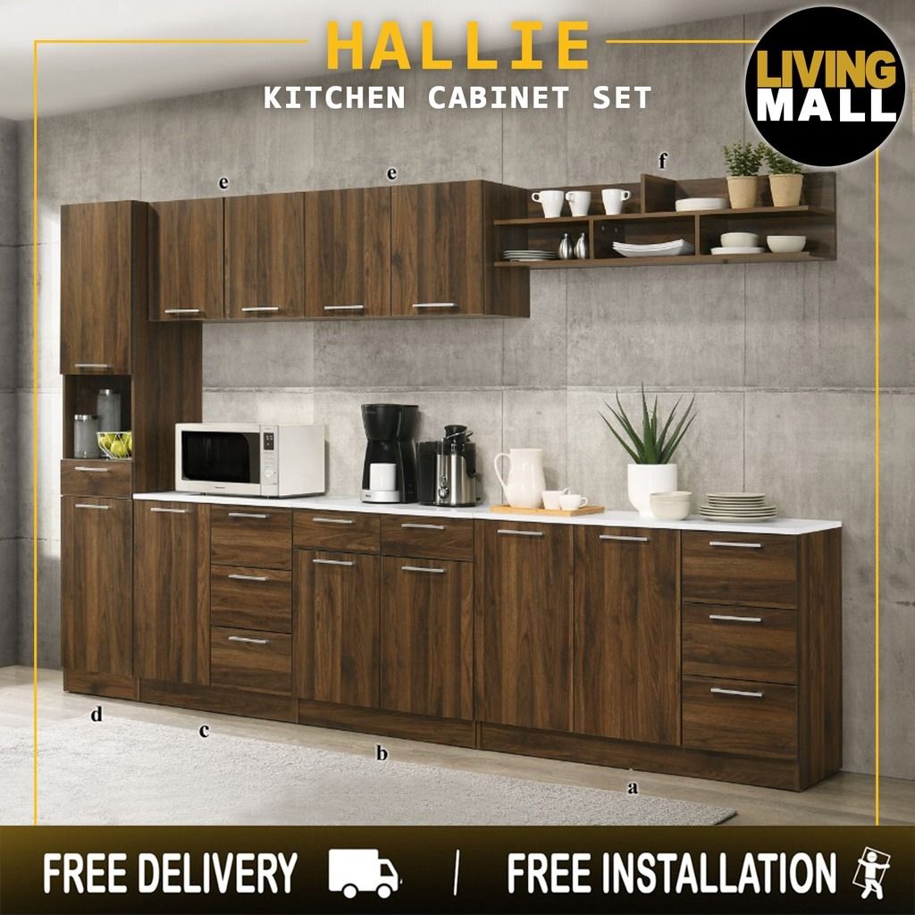Living Mall Hallie Series Modular Kitchen Cabinet Melamine Panel Top ...