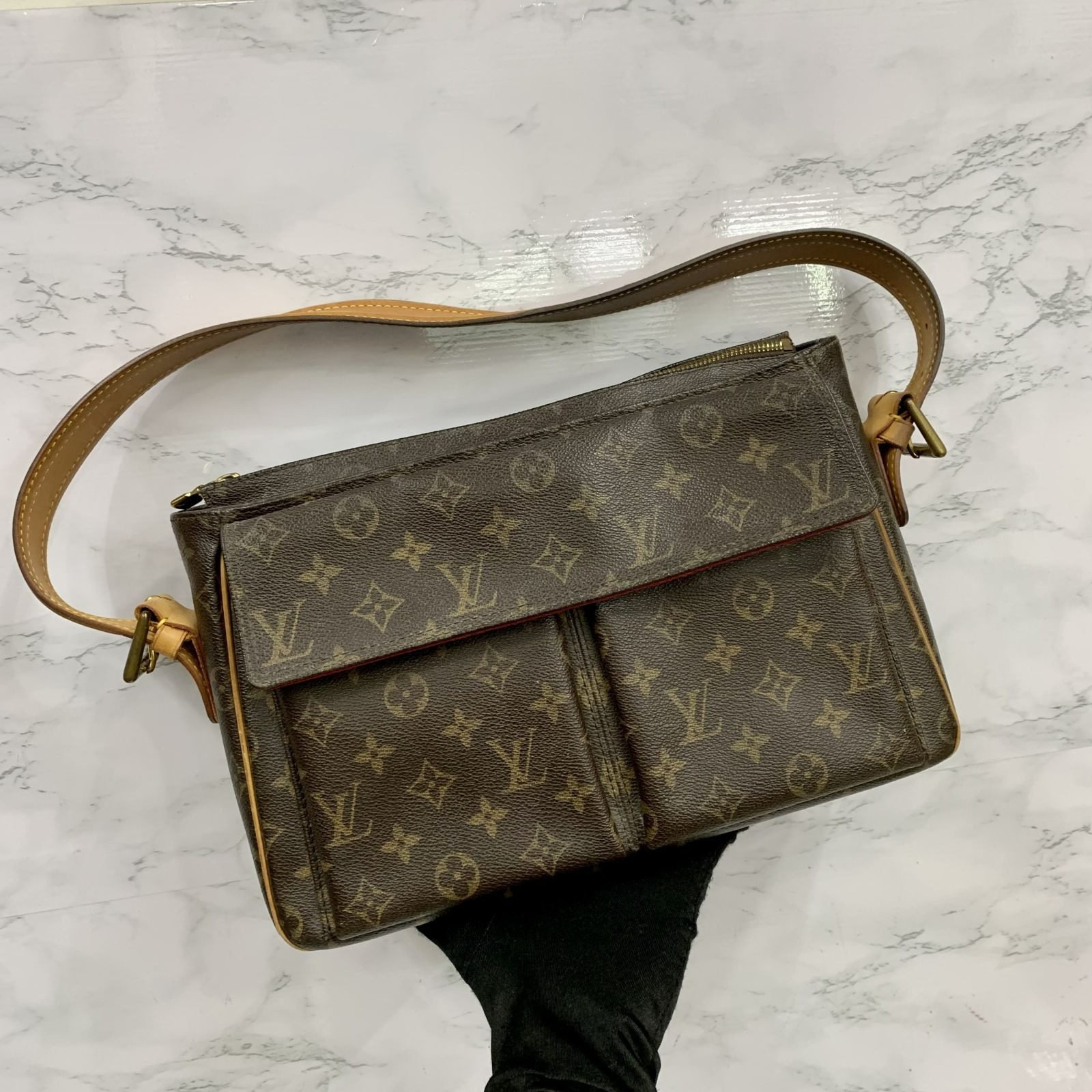 LOUIS VUITTON M51163 MONOGRAM BROWN VIVA CITE GM SHOULDER BAG 237006600 ...
