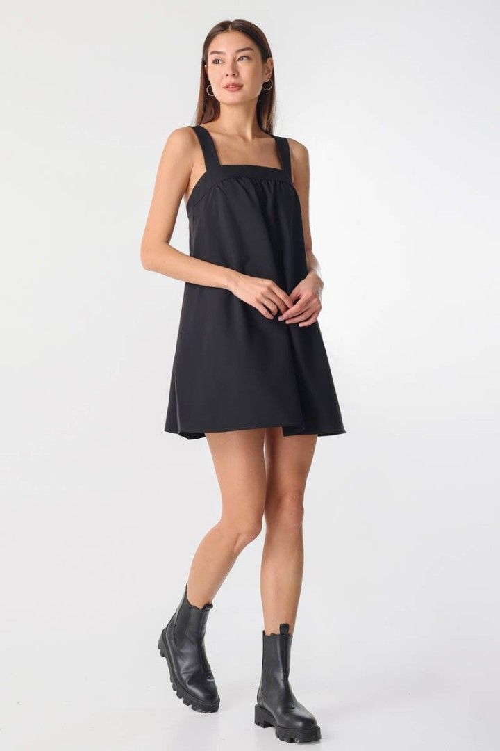 Lovet rhea cross back tent dress black, Women's Fashion, Dresses & Sets ...