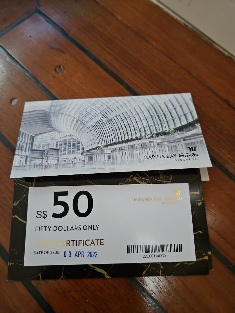 Marina Bay Sands MBS vouchers, Tickets & Vouchers, Vouchers on Carousell