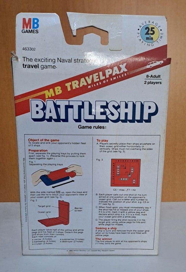 MB GAMES BATTLESHIP, 興趣及遊戲, 玩具 & 遊戲類 - Carousell