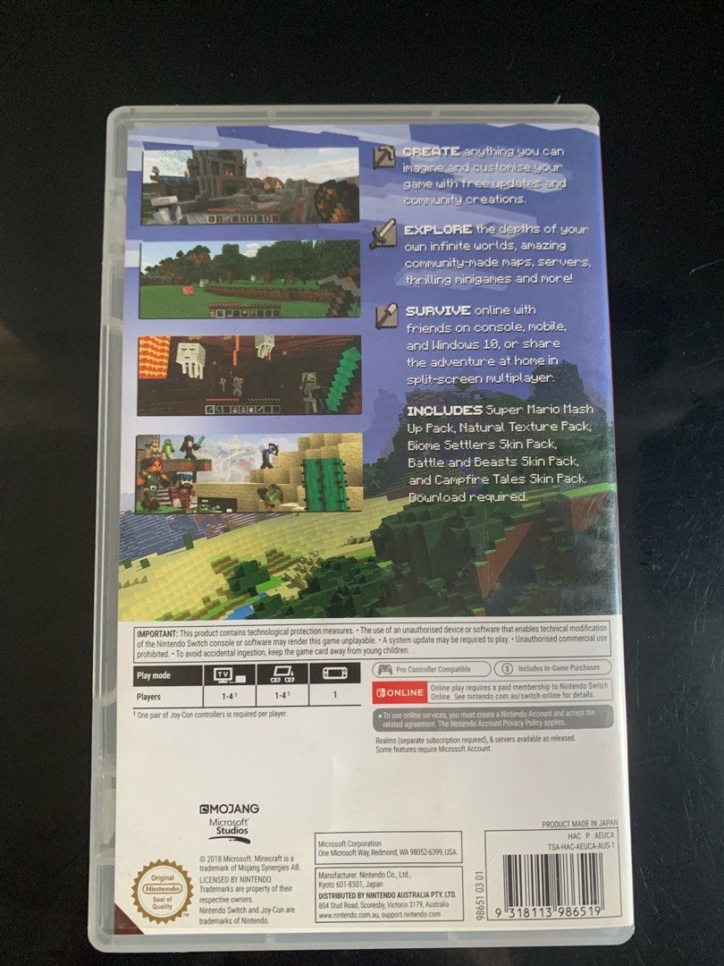 minecraft switch edition, Video Gaming, Video Games, Nintendo on Carousell