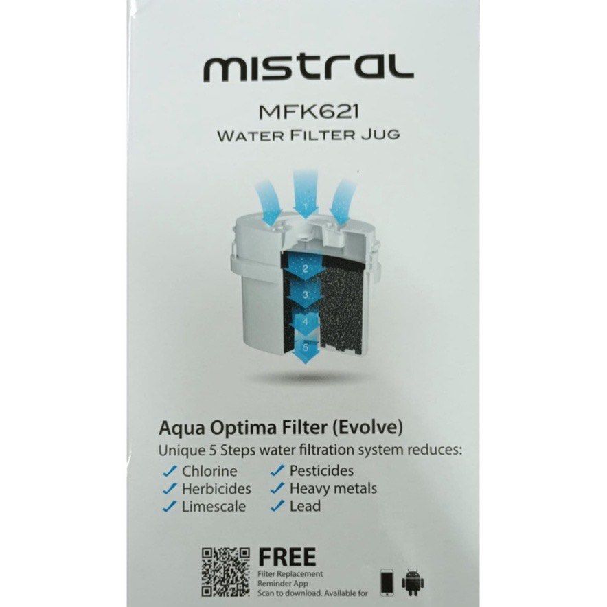 Mistral 2L Compact Water Filter Jug MFK621, TV & Home Appliances ...