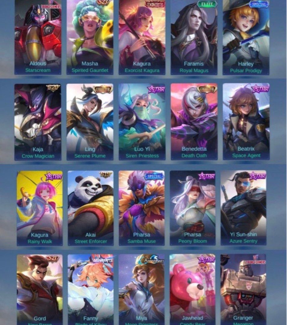 MLBB Account - High WR (Collector/Aspirant/Sanrio/AStar/Hero/Kungfu ...