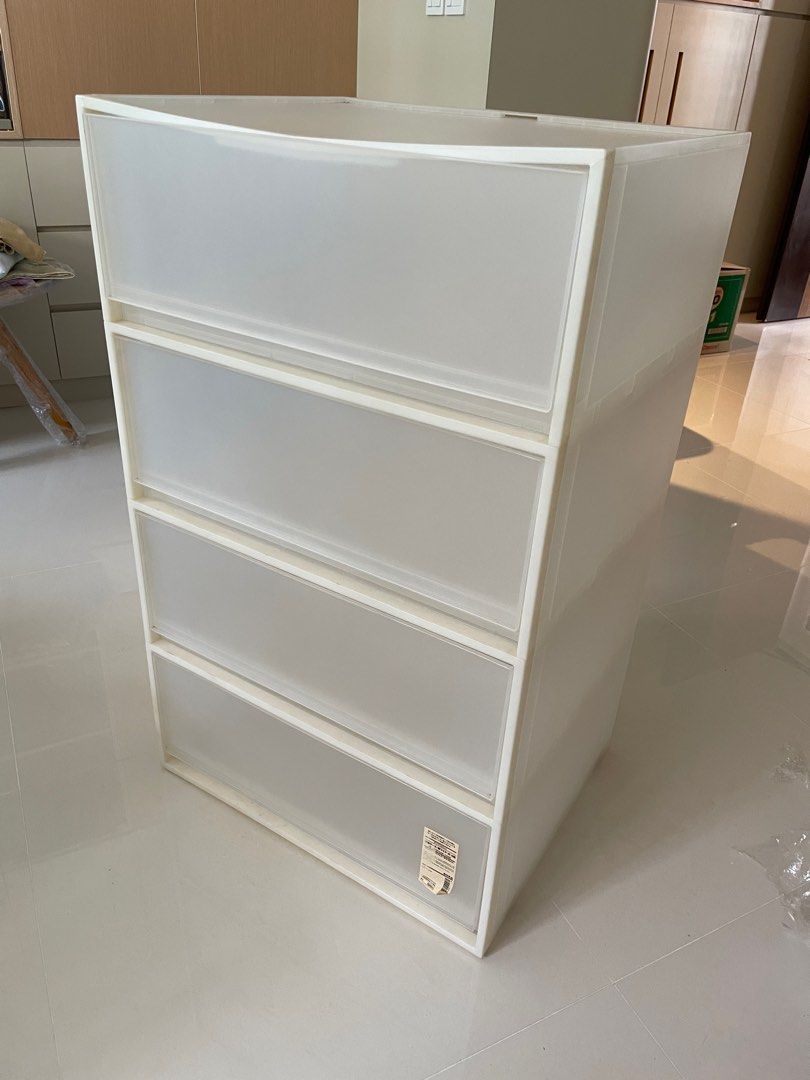 MUJI PP Storage 4 drawers, Furniture & Home Living, Furniture, Shelves ...