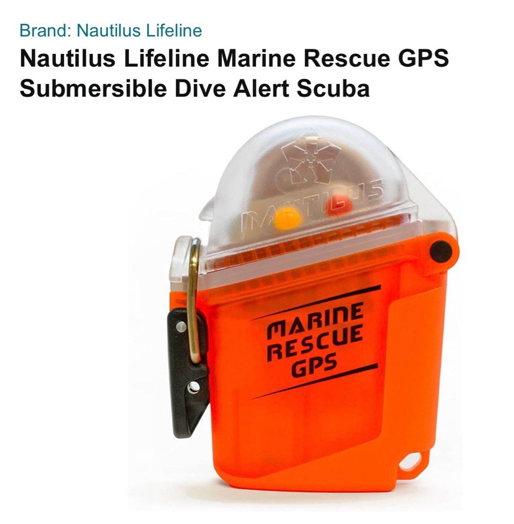 Nautilus Lifeline Marine Rescue GPS Submersible Dive Alert Scuba. Based ...