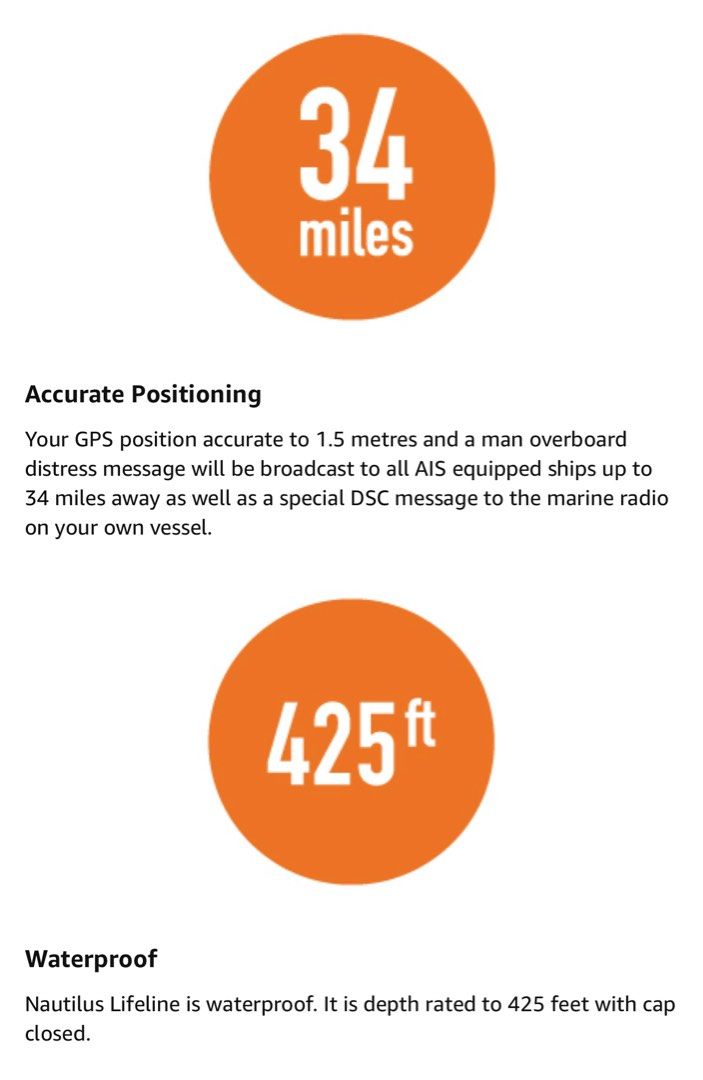 Nautilus Lifeline Marine Rescue GPS Submersible Dive Alert Scuba. Based ...