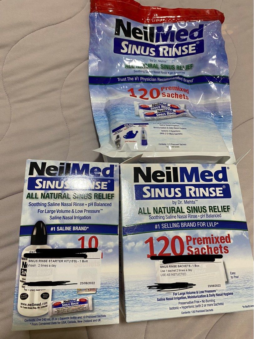 Neil Med sinus rinse starter kit and sachet, Beauty & Personal Care ...