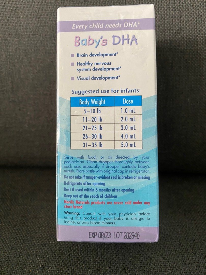 Nordic natural baby DHA with vitamin D 60 ml, Babies & Kids, Nursing ...