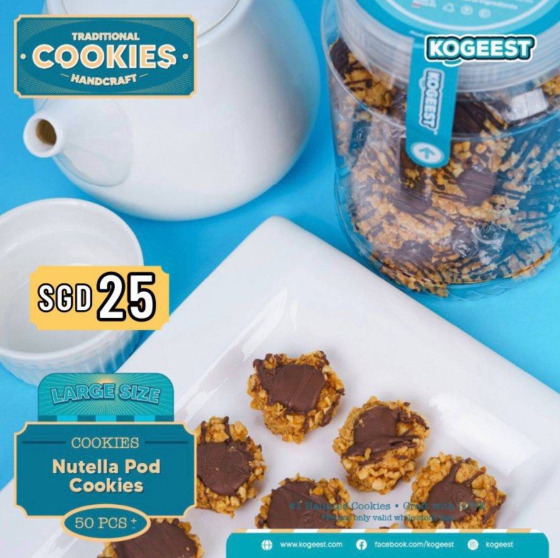 Nutella Pod Cookies / Kuih Raya, Food & Drinks, Local Eats on Carousell