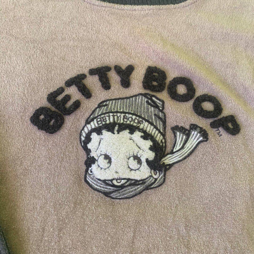 free sf original grunge/y2k betty boop a-line suede dress shirt on ...