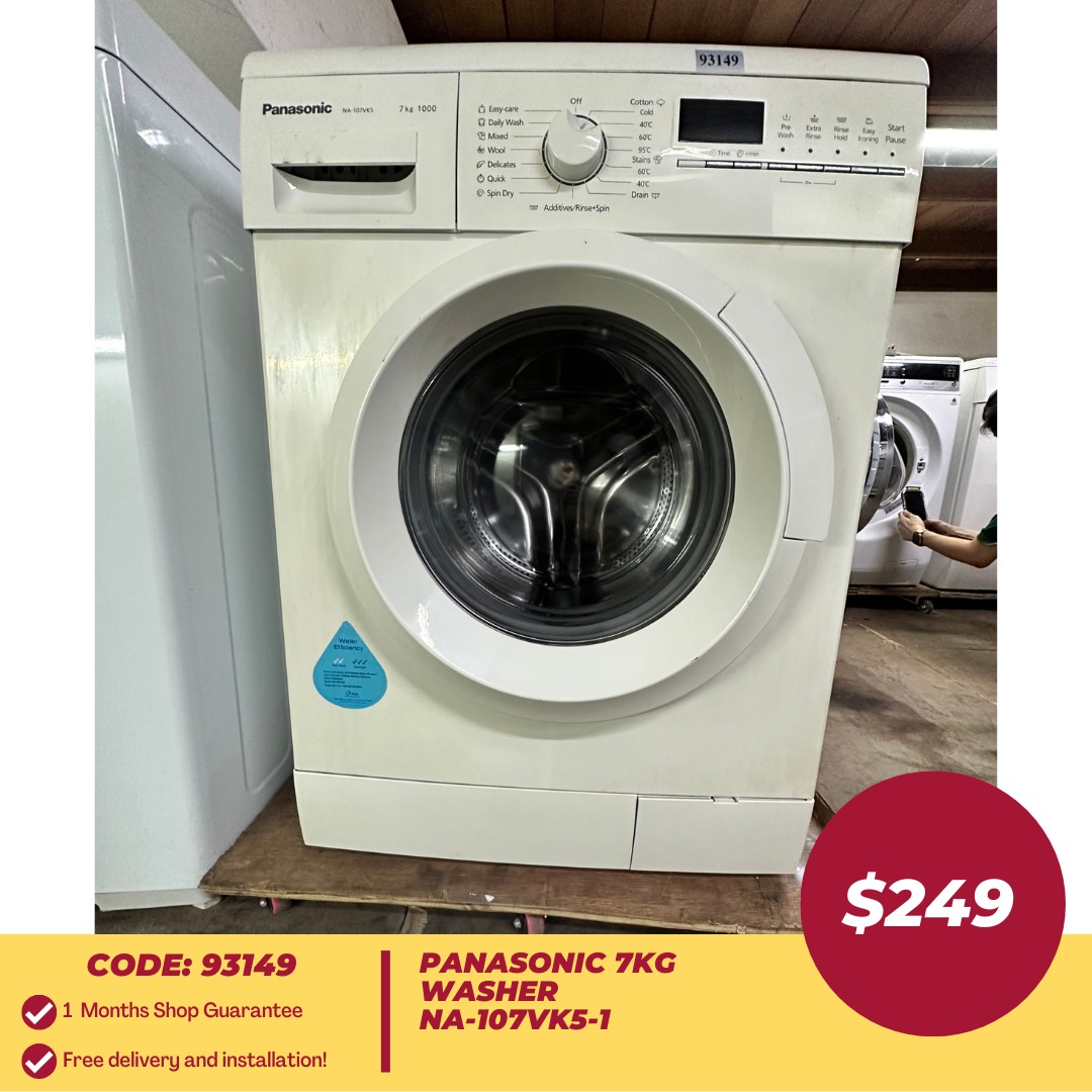 PANASONIC 7KG Front-Loader Washing Machine NA-107VK5-1 (93149), TV ...
