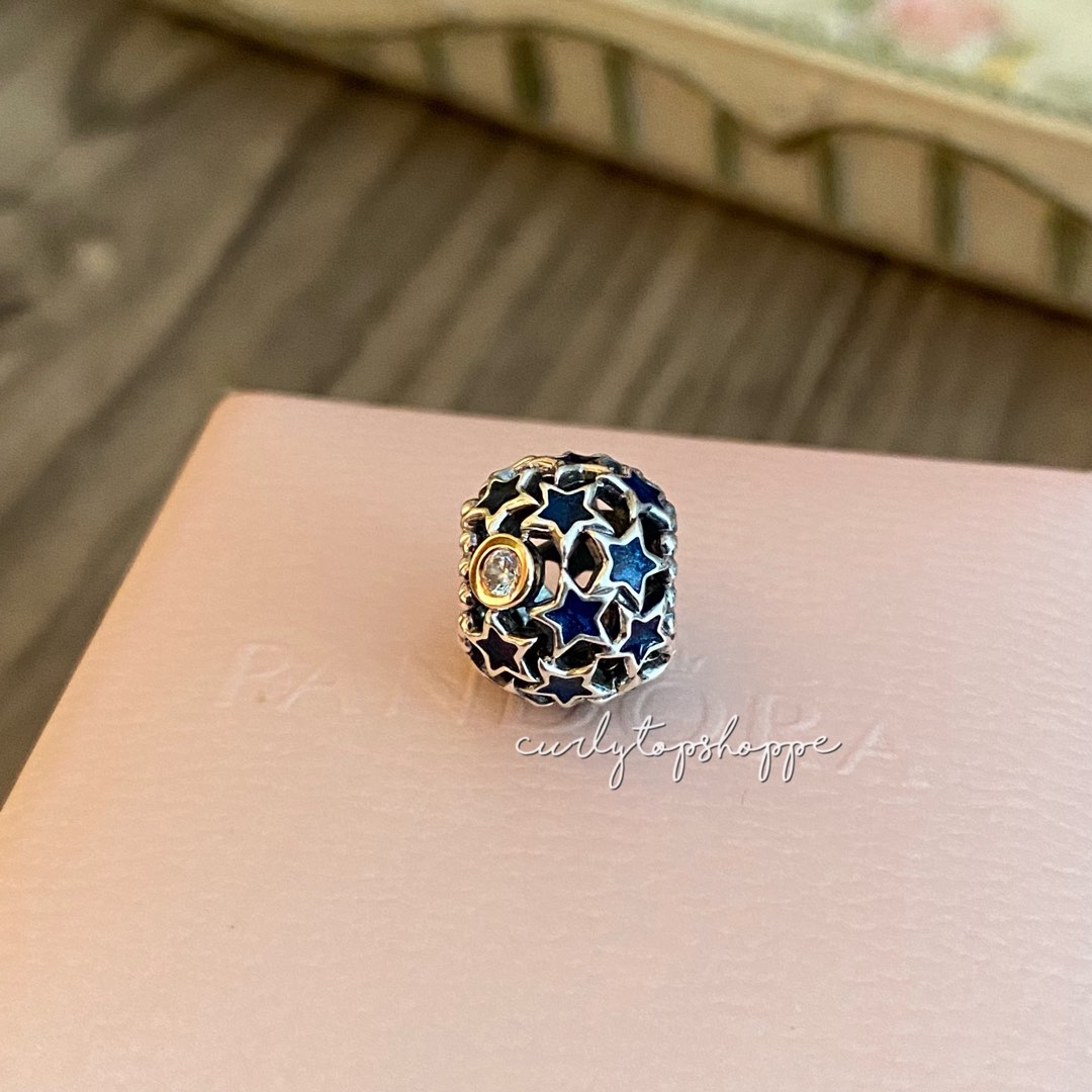 Pandora Night Sky Two Tone Charm, Women's Fashion, Jewelry & Organizers ...