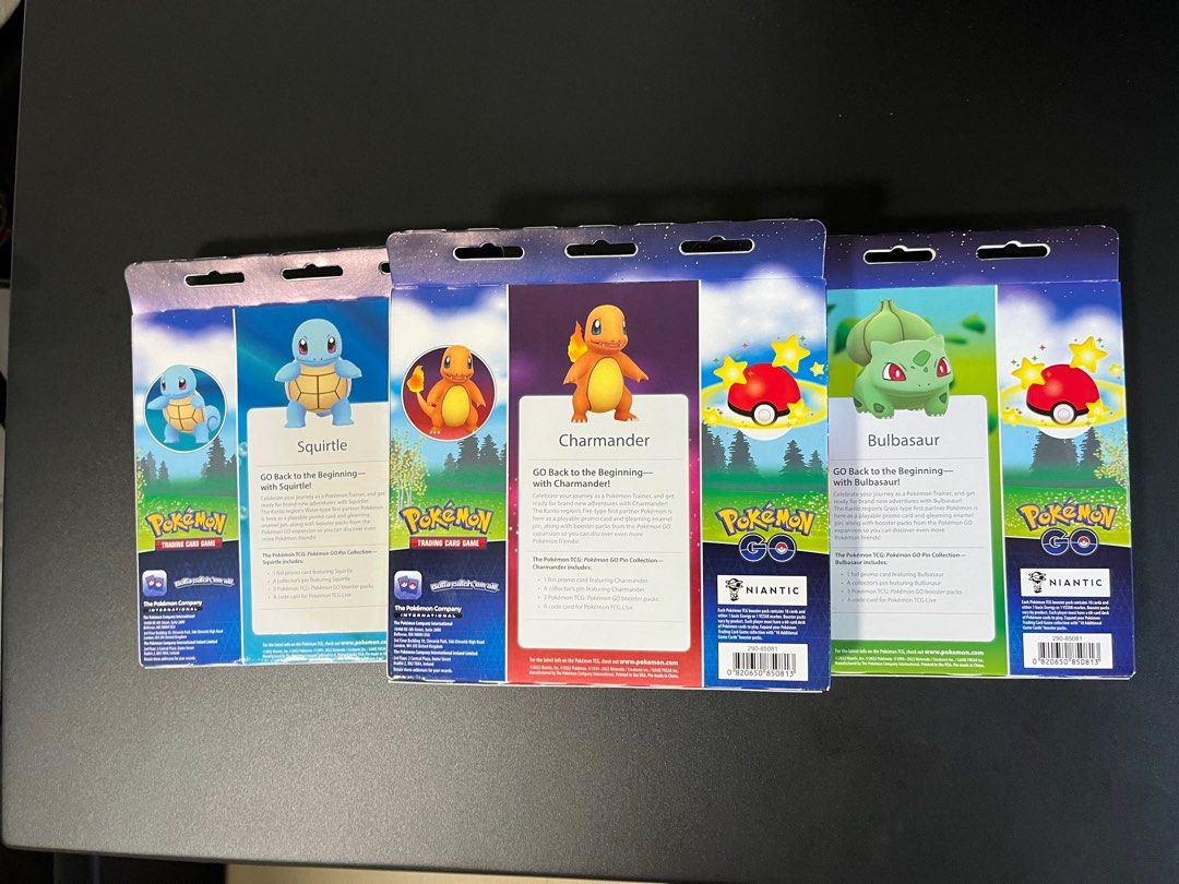 Pokemon Go pin collection set Charmander Squirtle Bulbasaur, Hobbies ...